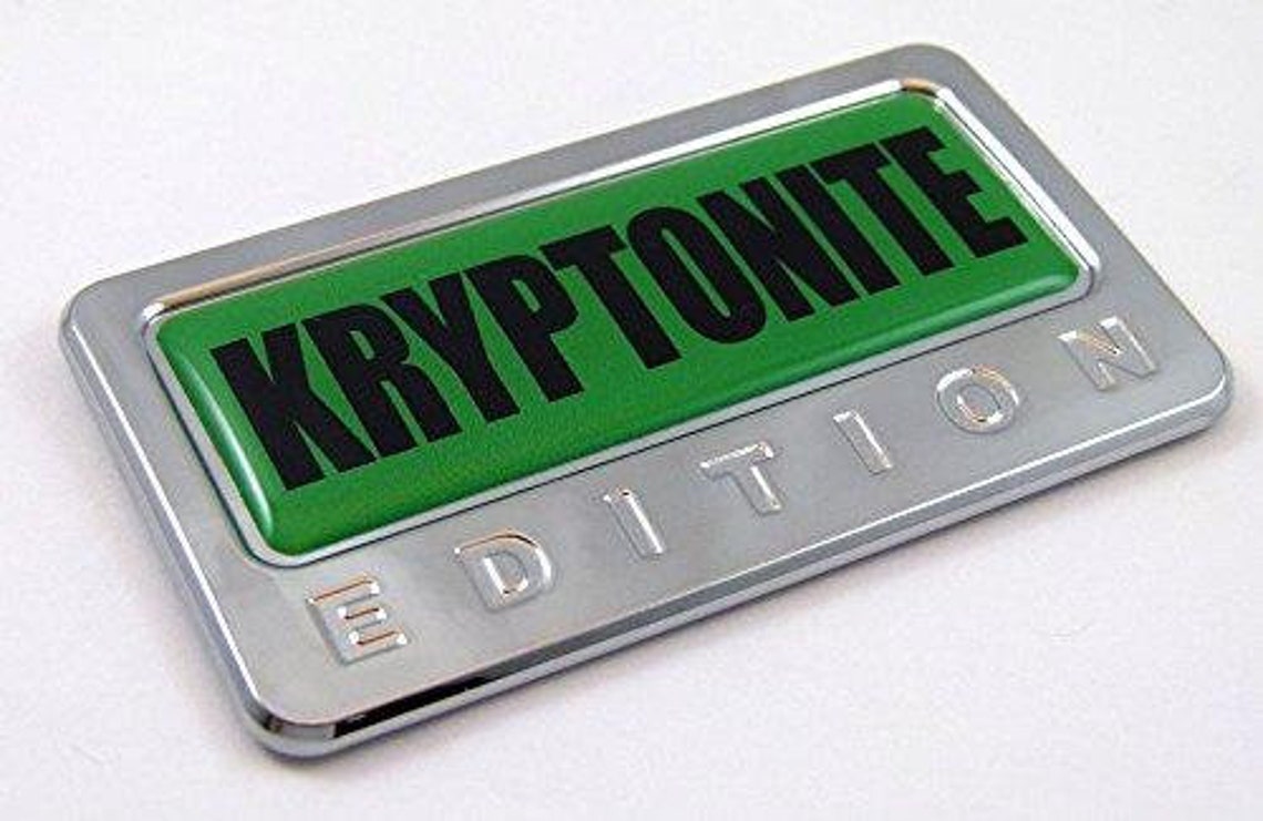 Kryptonite Edition Chrome Emblem With Domed Decal Car Auto Bike Badge ...