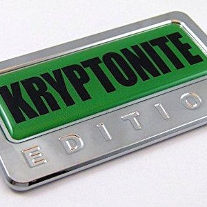 Kryptonite Edition Chrome Emblem With Domed Decal Car Auto Bike Badge ...