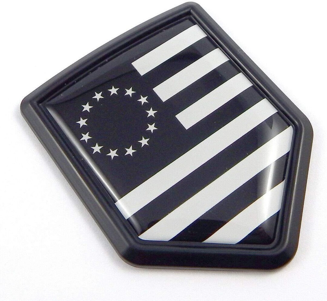 Usa Black Betsy Ross American Flag Black Shield Emblem Car Bike Decal ...