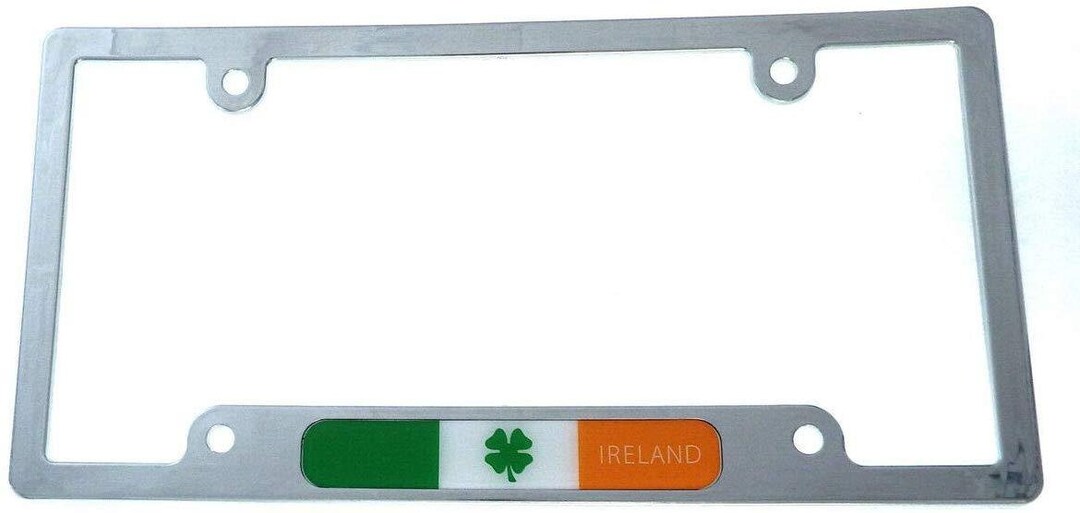 Ireland Irish Flag Car License Plate Frame Chrome Plated Plastic Tag ...