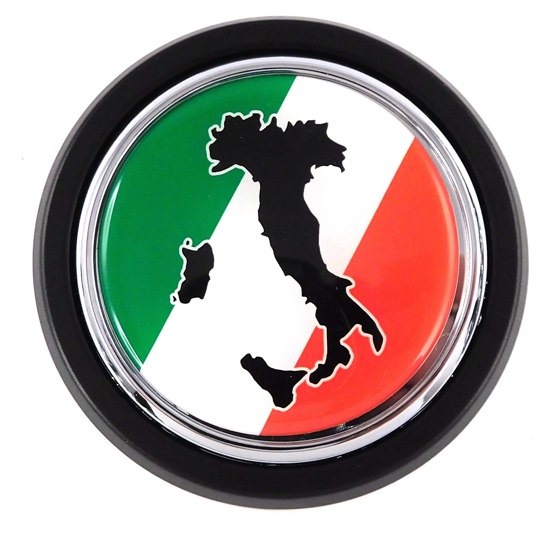 Italy Italia Italian Flag Car Truck Black Round Grill Badge 3.5" Grille ...