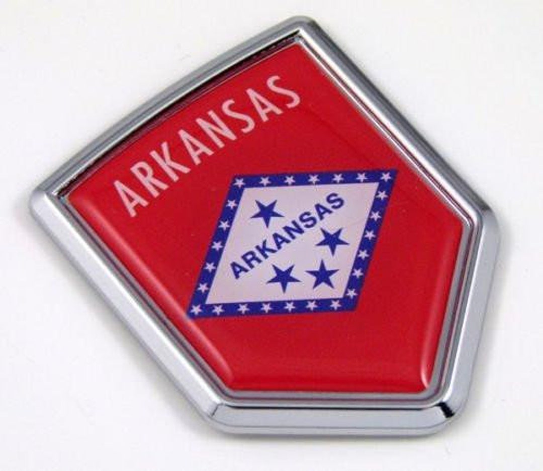 Arkansas Ar Usa State Flag Car Chrome Emblem Decal Sticker Bike Laptop ...