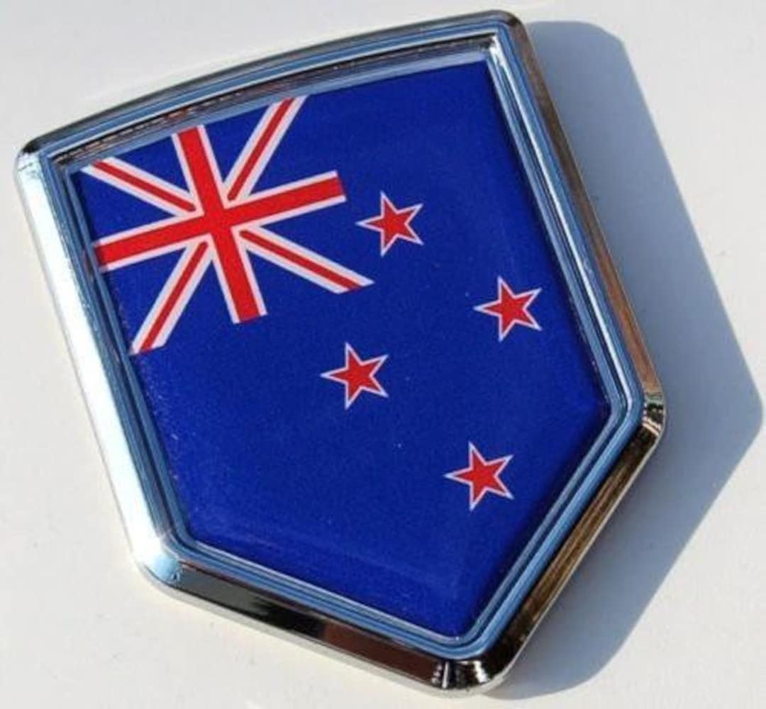 New Zealand Decal Flag Car Chrome Emblem Sticker - Etsy