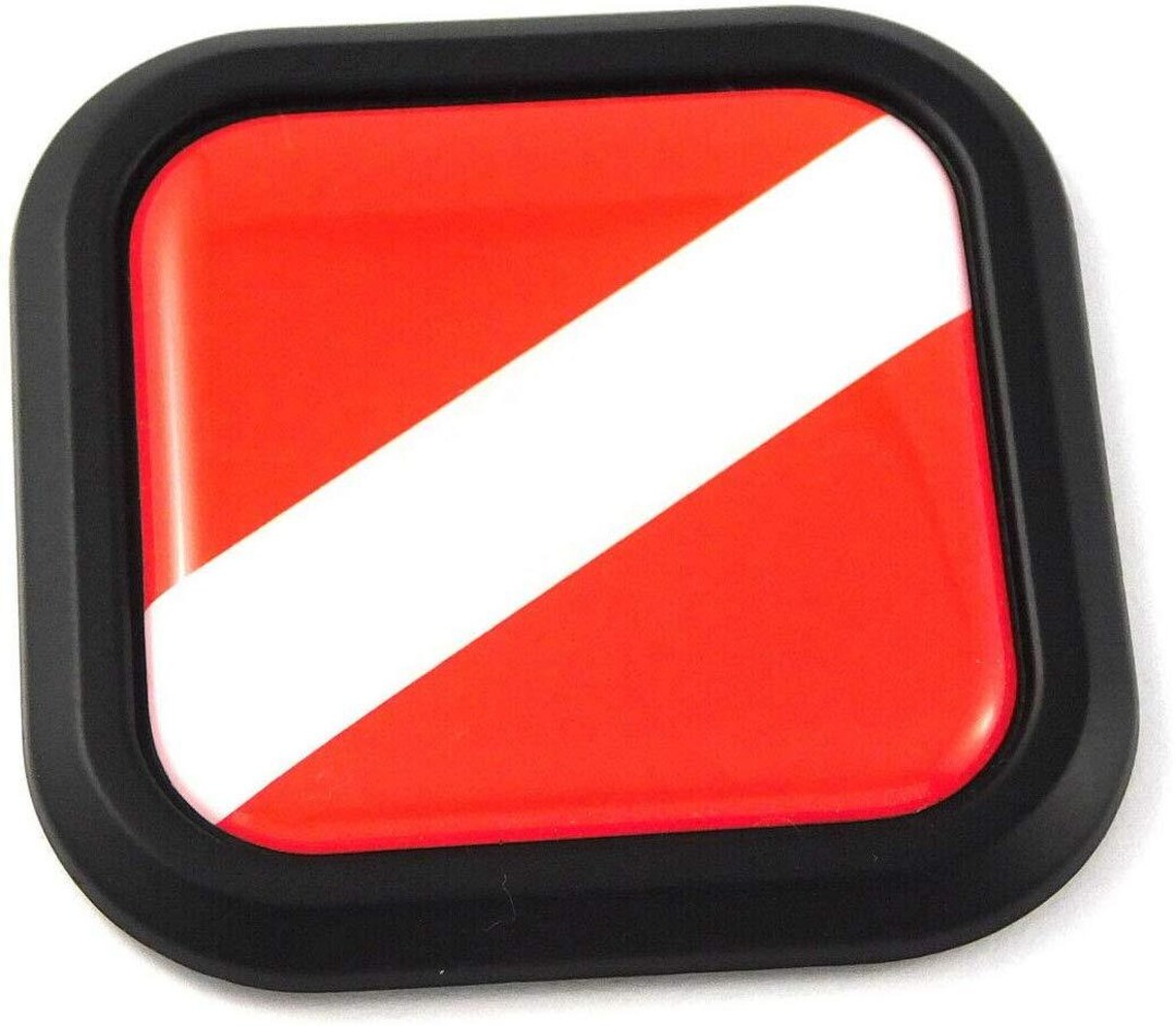 Diver Dive Flag Square Black Rim Emblem Car 3D Decal Badge Bumper 2" - Etsy