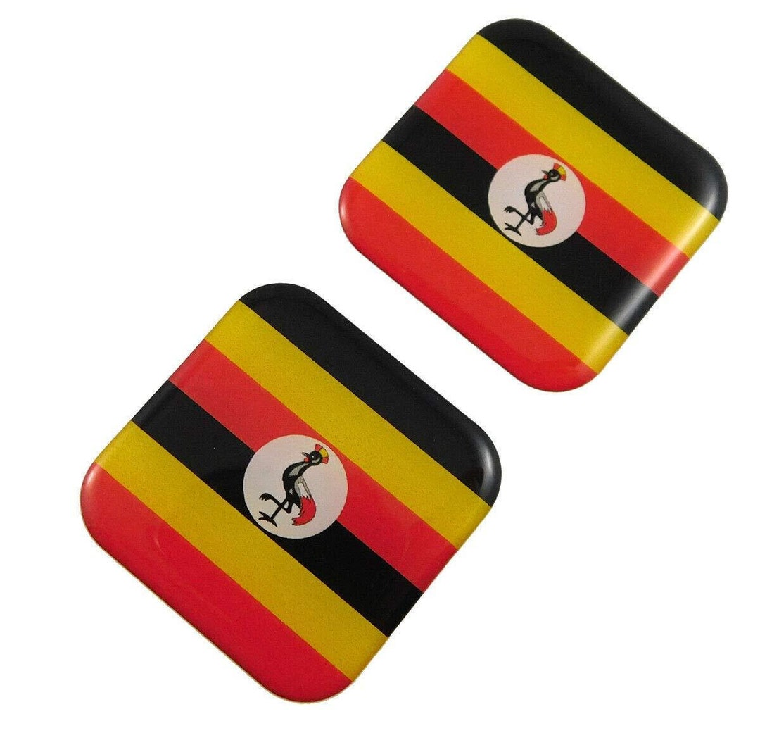 Uganda Flag Square Domed Decal Car Bike Gel Stickers 1.5" 2pc - Etsy