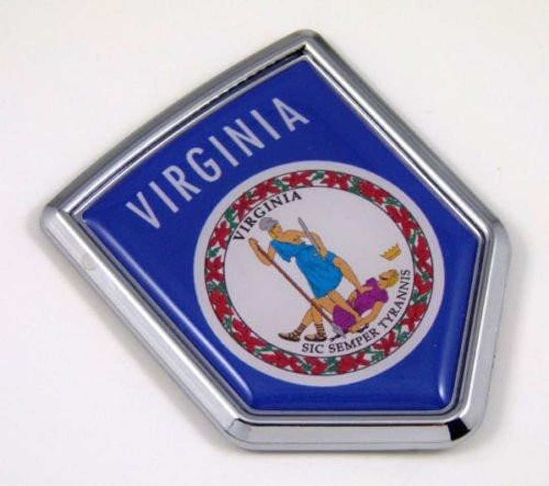Virginia Va Usa State Flag Car Chrome Emblem Decal Sticker Bike Laptop ...