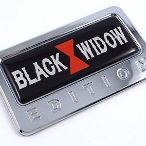 Black Widow Edition Chrome Emblem With Domed Decal Car Bike Badge ...