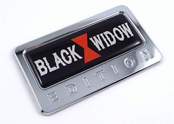 Black widow edition chrome emblem with domed decal car bike badge motorcycle