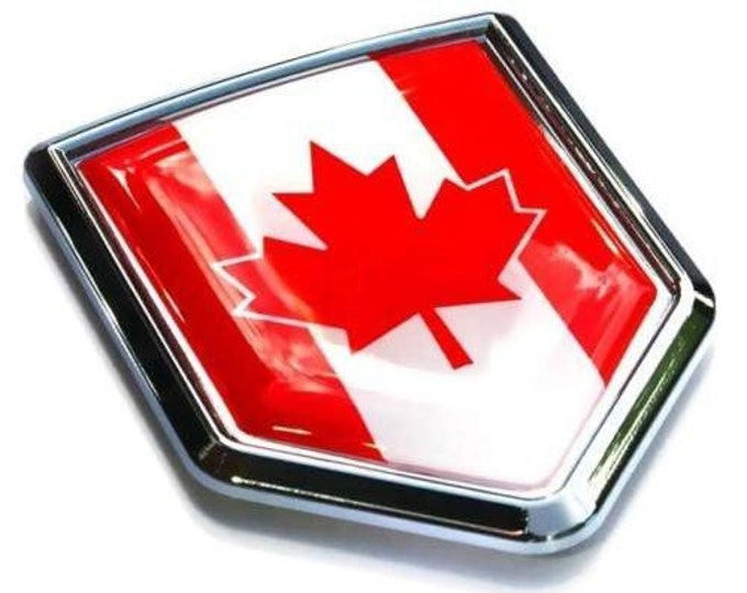 Canada Flag Canadian Emblem Chrome Car Decal Sticker 3d Badge Hood ...