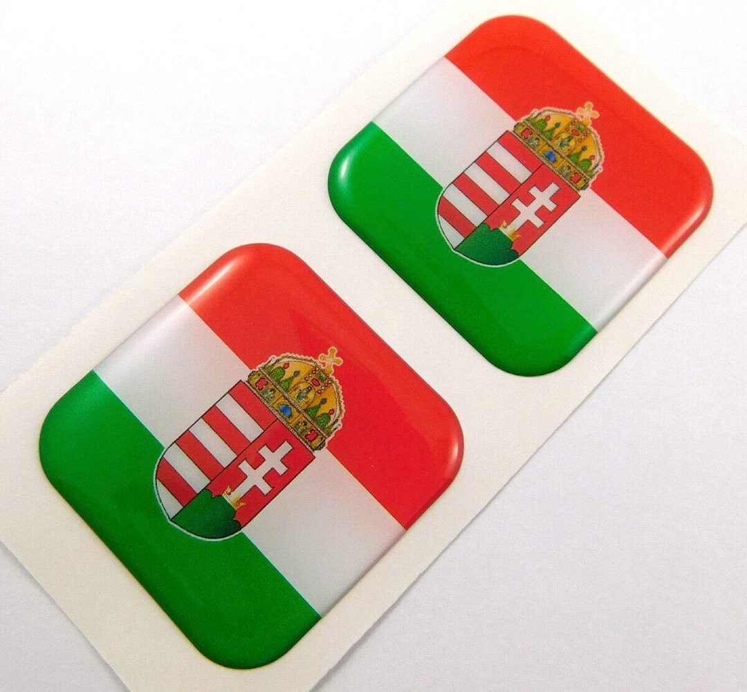 Hungary Flag Square Domed Decal Car Bike Gel Stickers 1.5" 2pc - Etsy