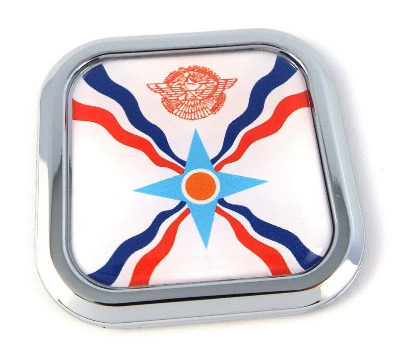 Assyria Flag Square Chrome Rim Emblem Car 3d Decal Badge Hood Bumper ...