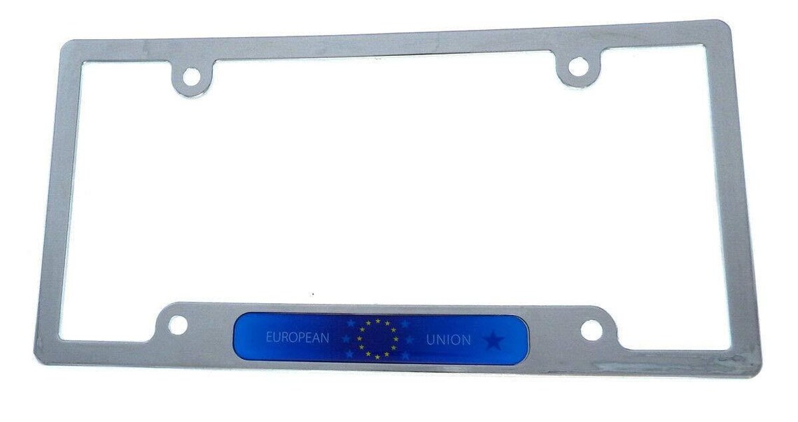 European Union Europe Flag Car License Plate Frame Chrome - Etsy