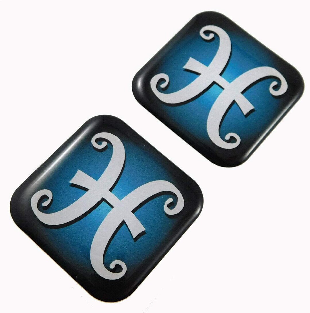 Pisces Zodiac, Square Domed Decal Emblem Car Biker Gel Stickers 1.5 ...