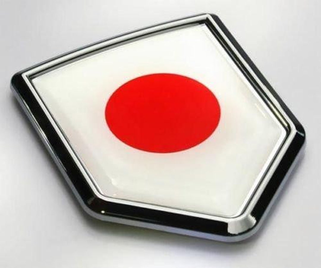 Car Chrome Decals Cbshd104 Japan Flag Japanese Emblem Chrome Car Decal ...