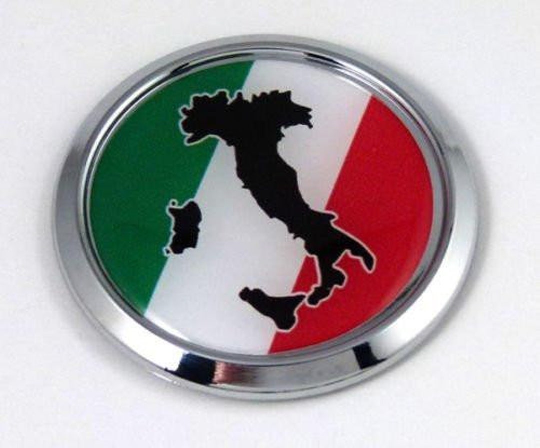 Italy Round Decal Italia Italian Flag Car Chrome Emblem Sticker Island ...