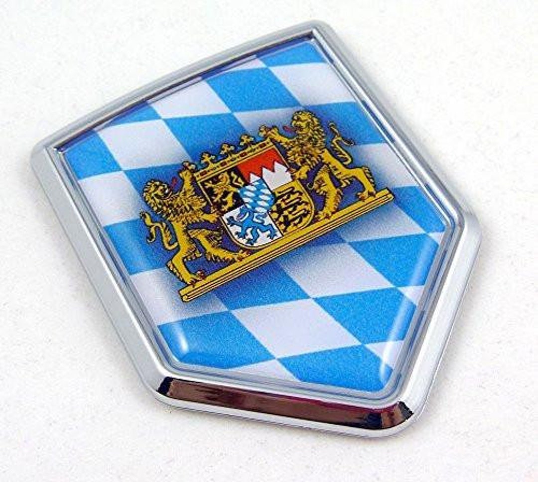 Bavaria Bavarian Flag Car Chrome Emblem Sticker Bayern Land of Beer - Etsy