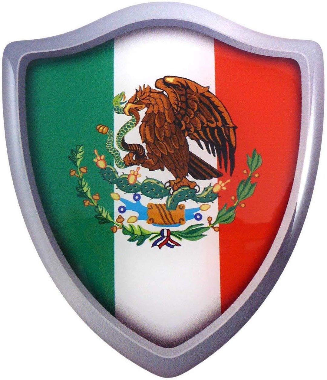 Mexico Shield Crest Domed Decal 3D Look Enhanced Emblem Resin Car ...