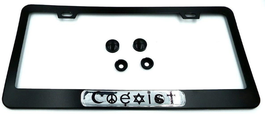 Coexist Religions Black Aluminium Car License Plate Frame Holder - Etsy