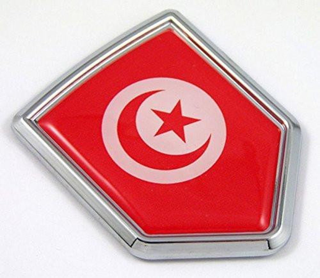 Tunisia Flag Chrome Emblem Car Decal Sticker Bike Crest Badge - Etsy