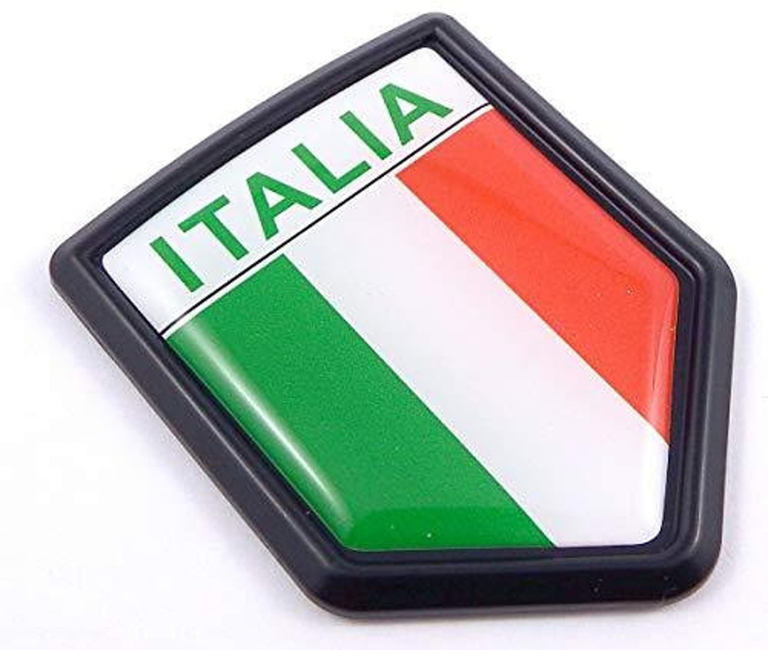 Italia Italian Flag Black Shield Car Bike Decal Crest Emblem Italy 3d ...