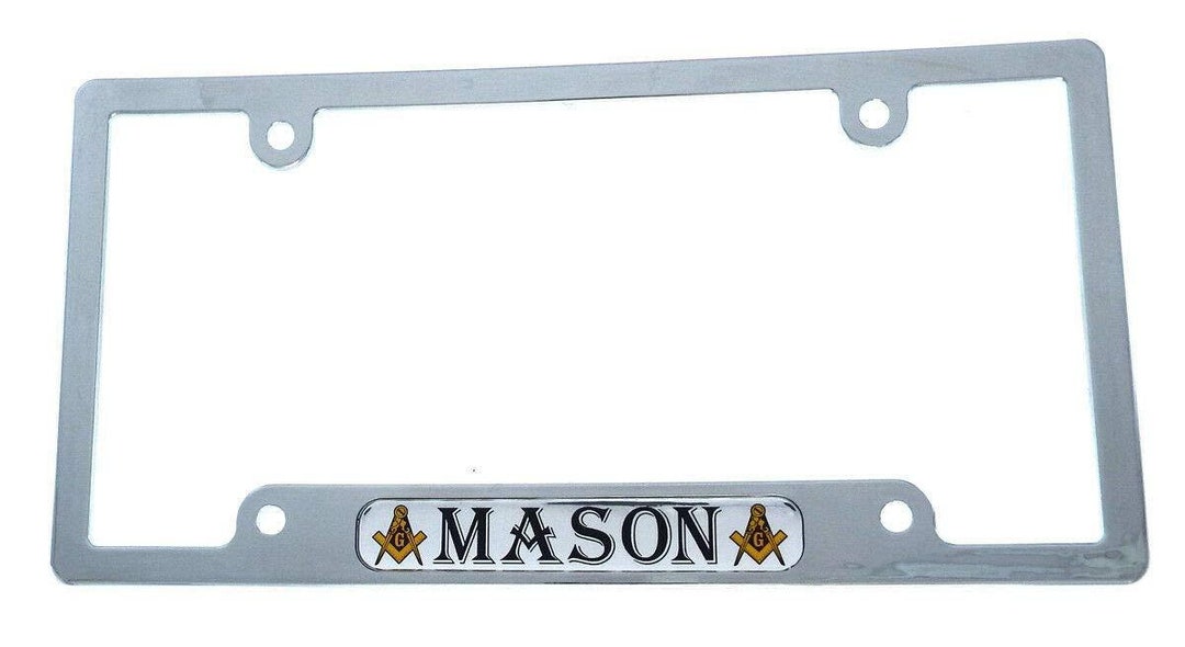 Mason Masonic Flag Car License Plate Frame Chrome Plated Plastic Tag ...
