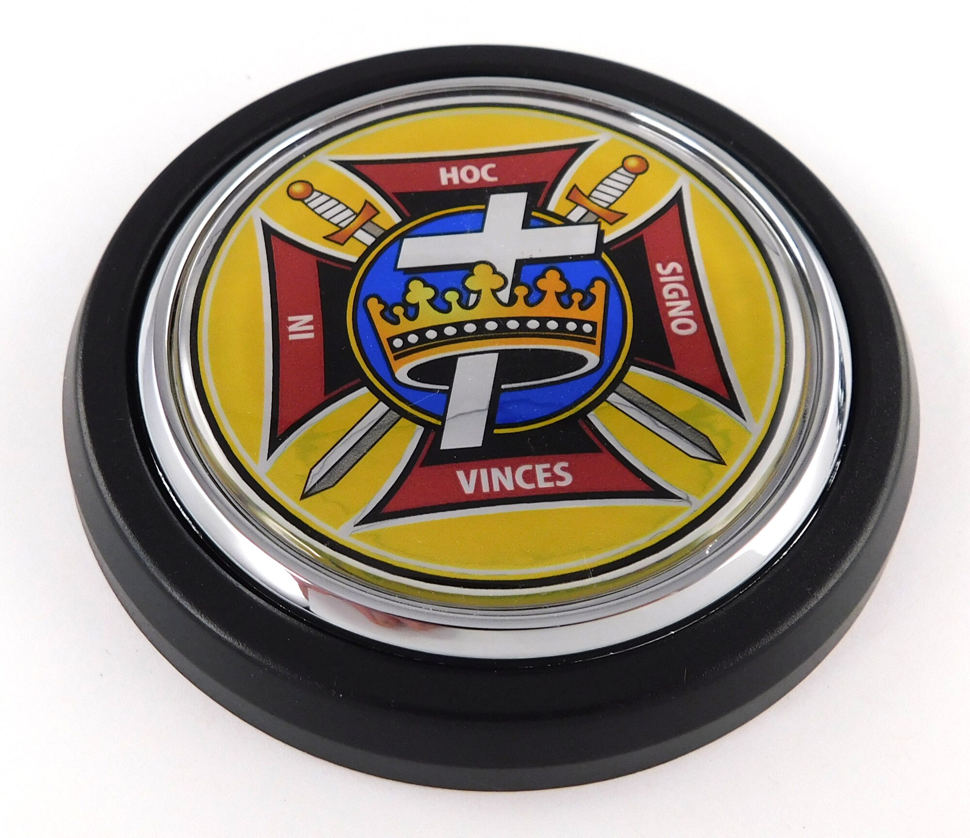 Knights Templar Mason Flag Car Truck Black Round Grill Badge 3.5 ...