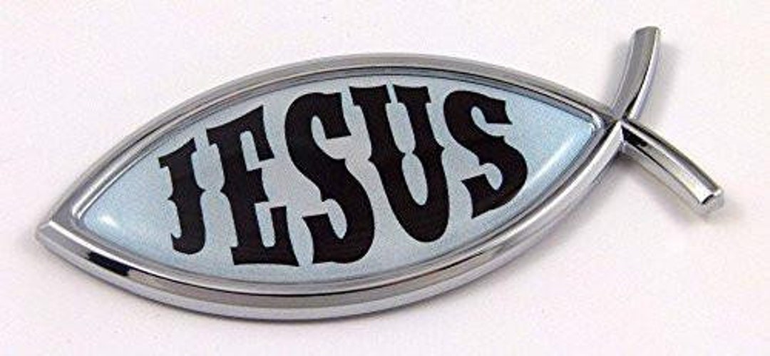 Car Chrome Decals Jesus Fish Ichthus Pisces Car Chrome Emblem Decal 3d ...
