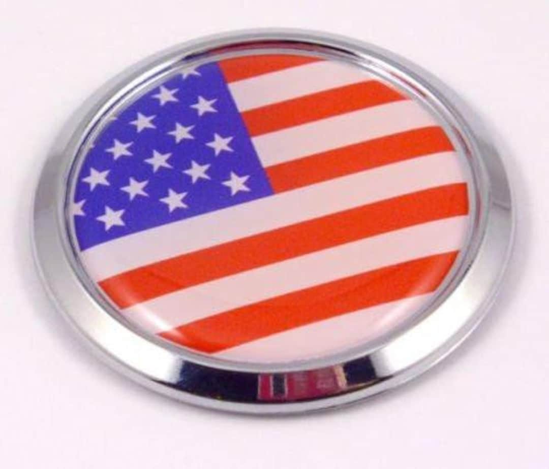 Usa Decal American Flag Car Chrome Emblem Sticker Round Flag of United ...