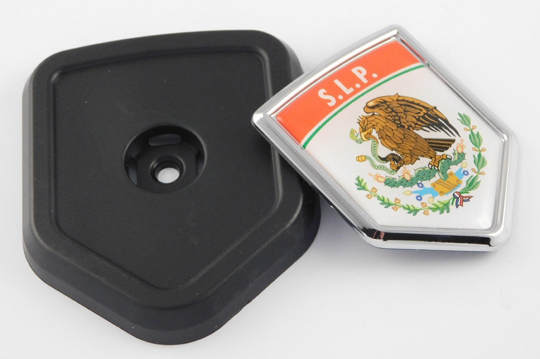 SLP S.L.P. Mexico State Flag Car Truck Black Shield Grill Badge Grille ...