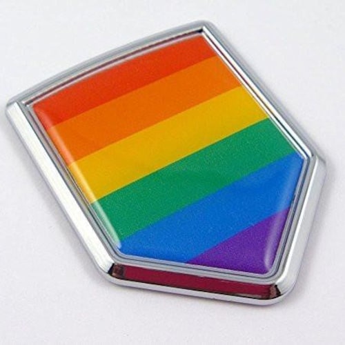 Pride Decal Gay Lesbian Chrome Emblem Sticker Car Bike Shield - Etsy