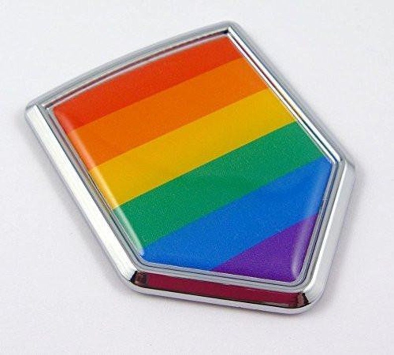Pride Decal Gay Lesbian Chrome Emblem Sticker Car Bike Shield Shape - Etsy