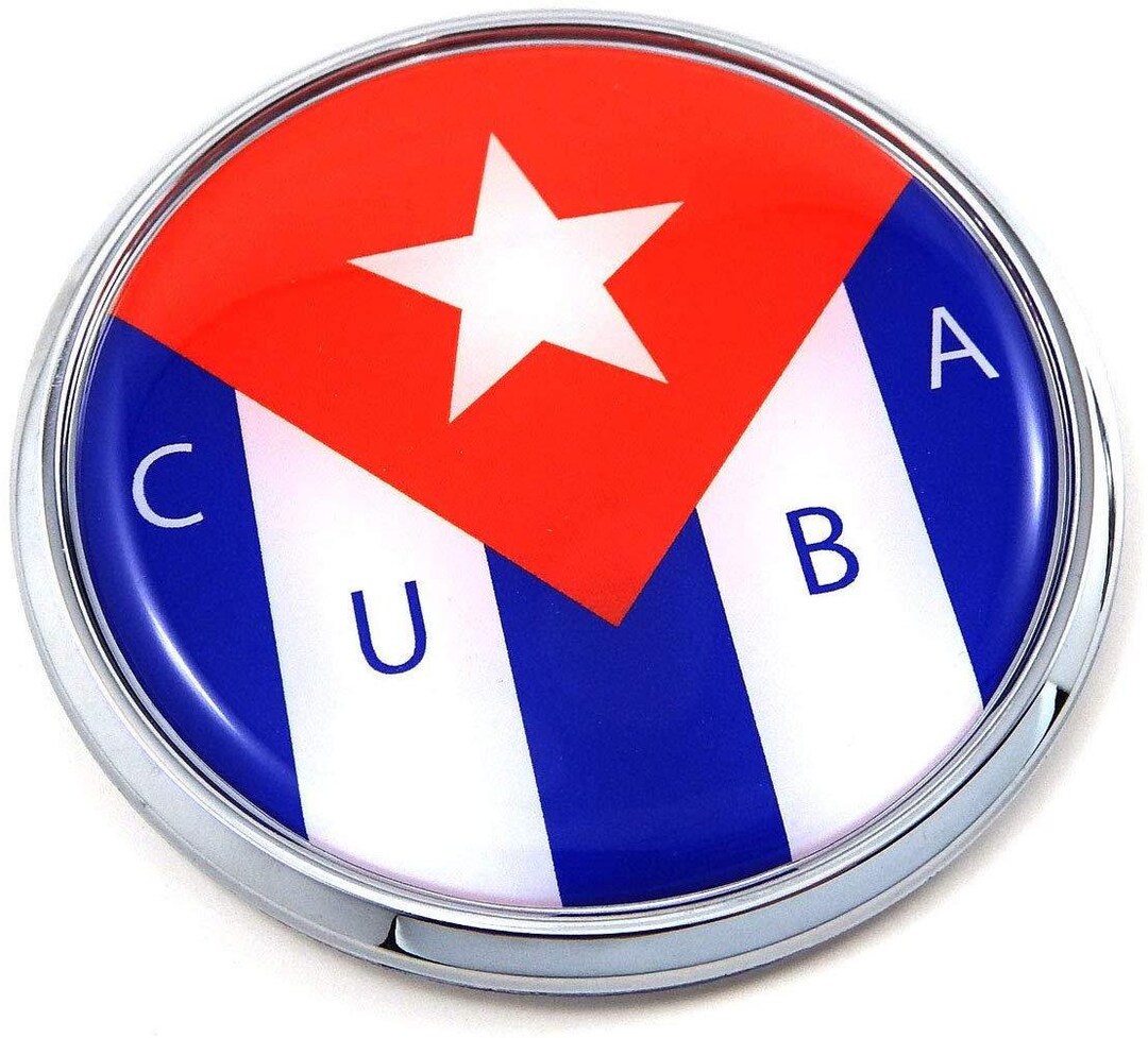 Cuba Cuban Flag 2.75" Car Chrome Round Emblem Decal 3d Sticker Badge - Etsy