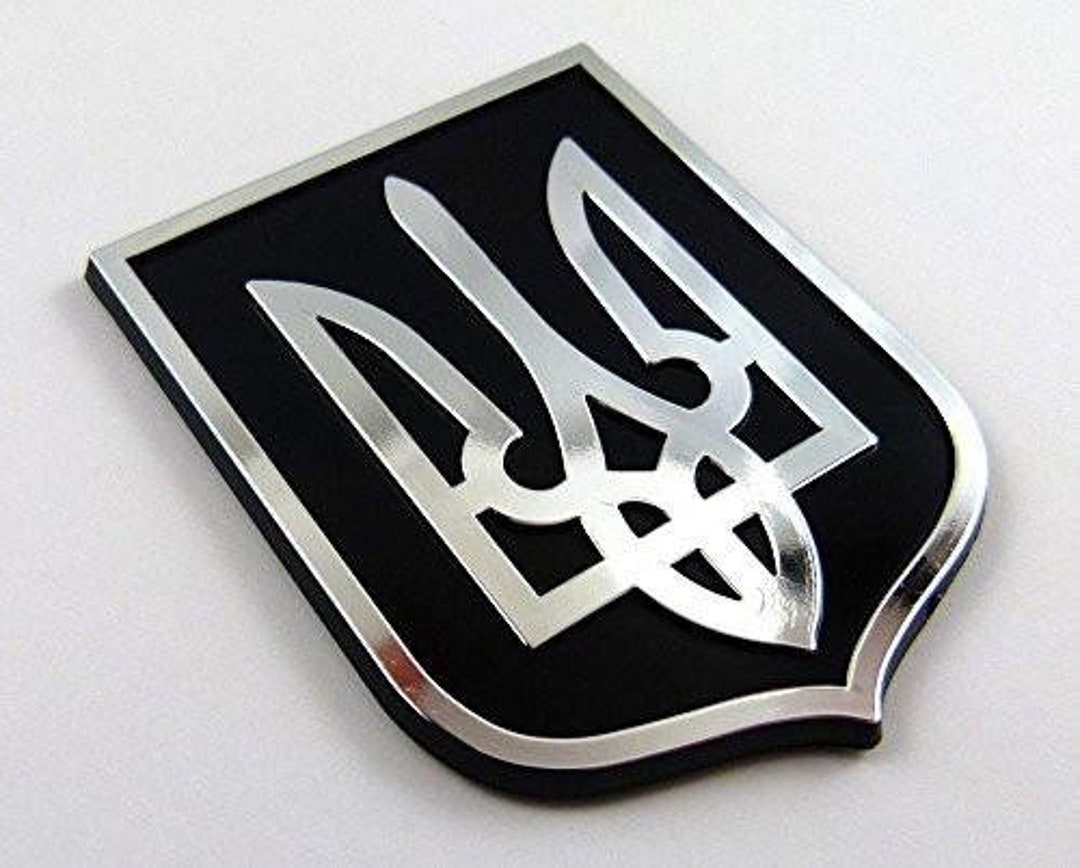 Car Chrome Decals Plnp-ubc Ukraine Trident Tryzub Black Chrome Plastic ...