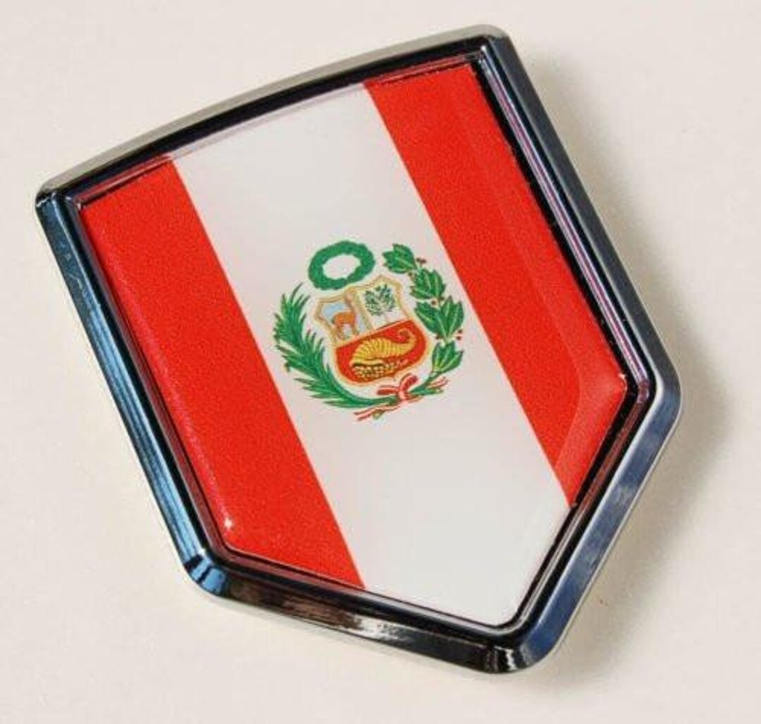 Car Chrome Decals Cbshd165 Peru Peruvian Flag Car Chrome Emblem 3d ...
