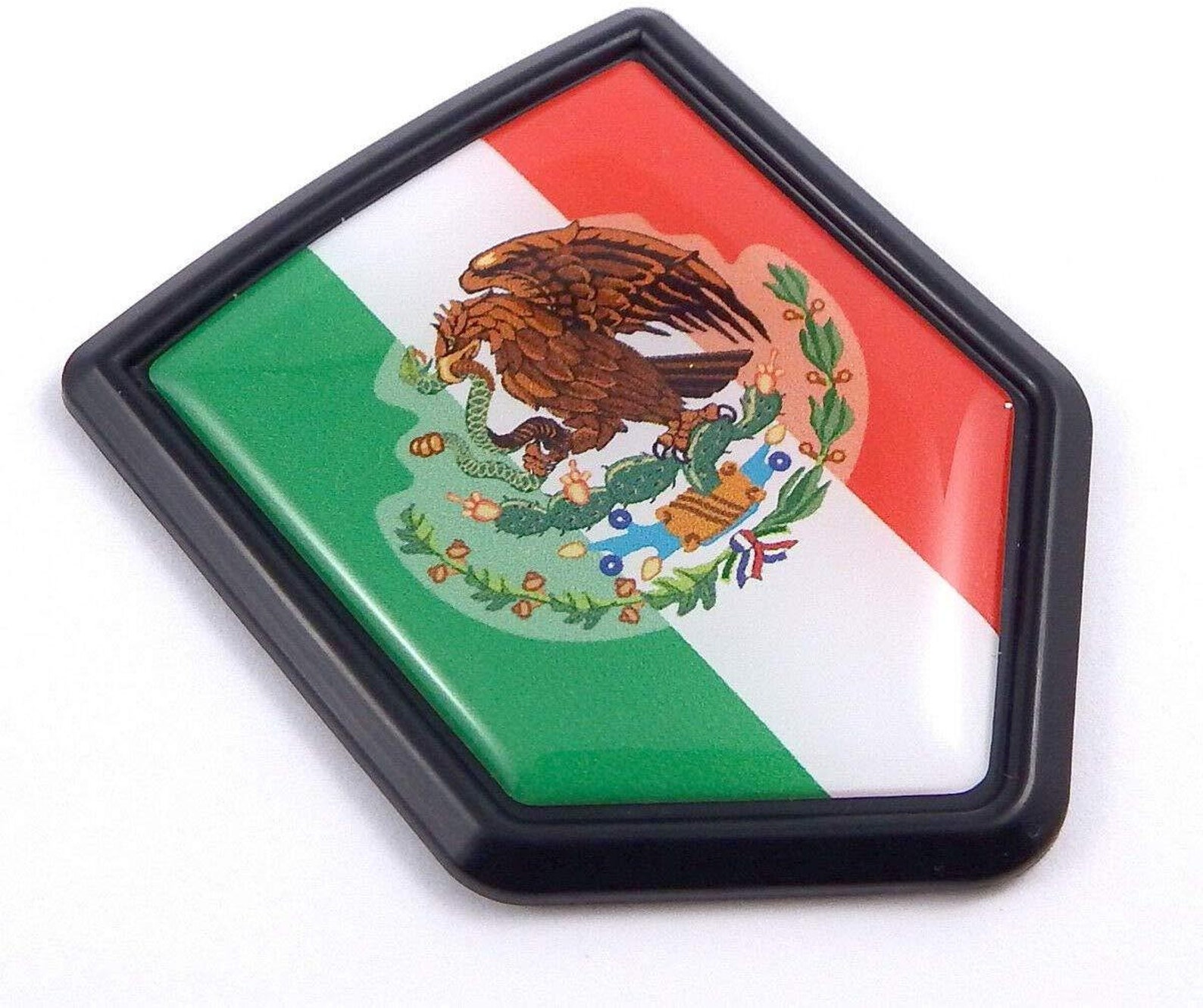 Mexico Mexican Flag Black Shield Car Bike Decal Crest Emblem 3d Sticker ...