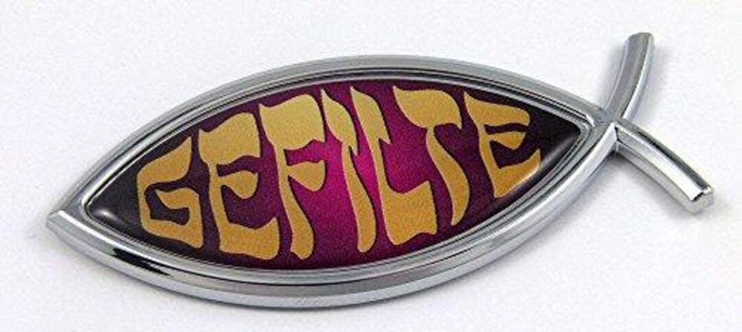 Gefilte Fish Jesus Fish Ichthus Pisces Car Chrome Emblem Decal 3d ...
