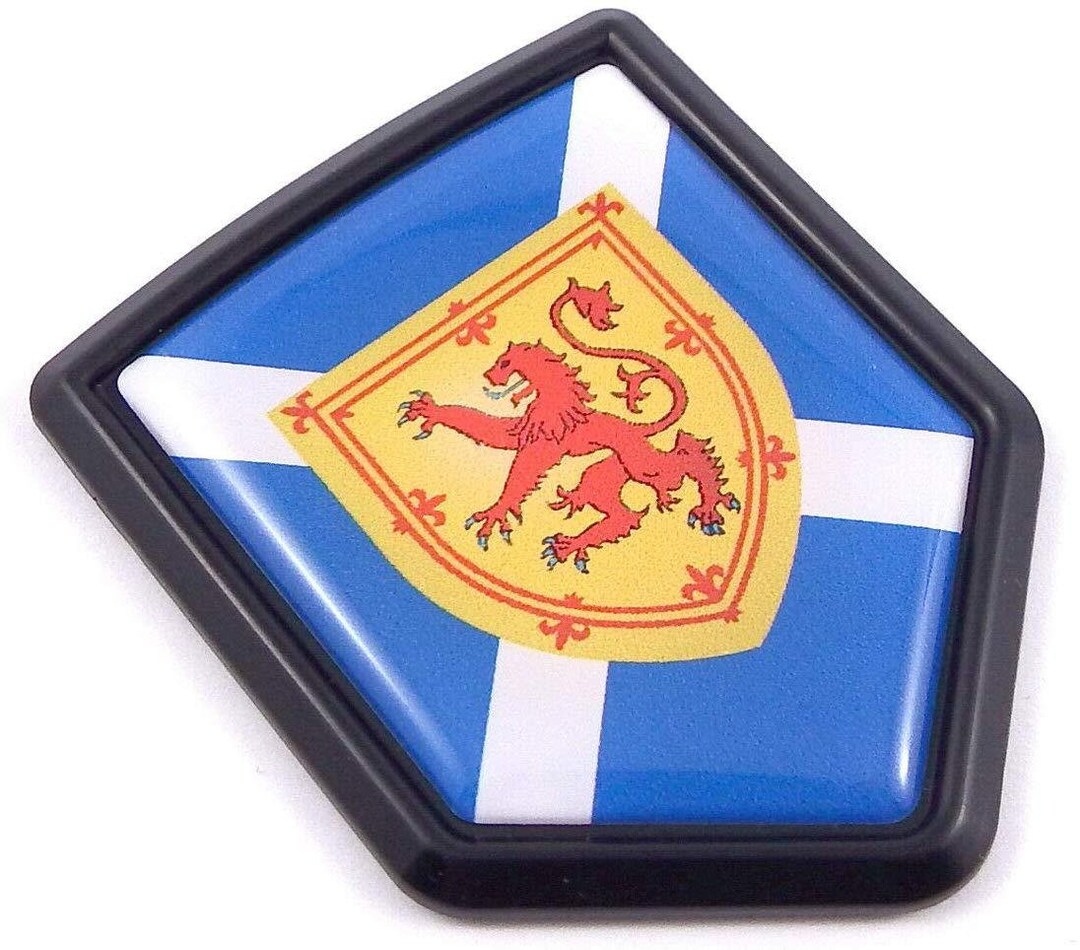 Scotland Scottish Flag Black Shield Emblem Car Bike Decal Crest 3d ...