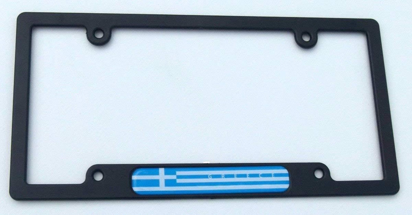 Greece Greek Flag Black Plastic Car License Plate Frame Domed - Etsy