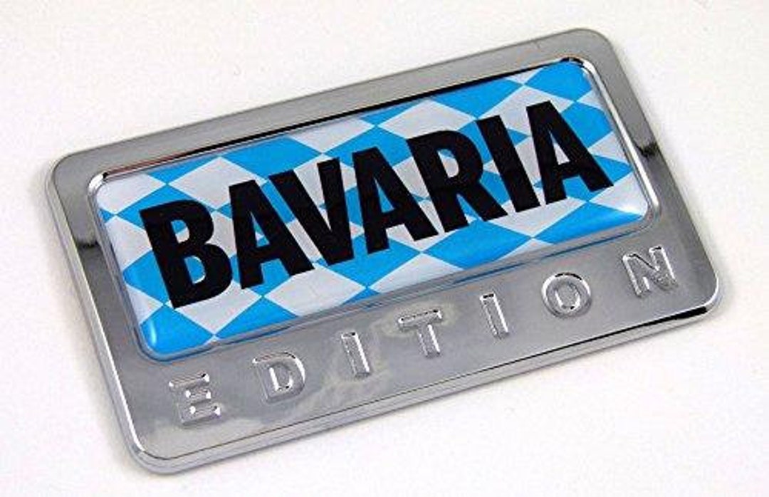 Bavaria German Edition Chrome Emblem With Domed Decal Car Auto Badge 3d ...