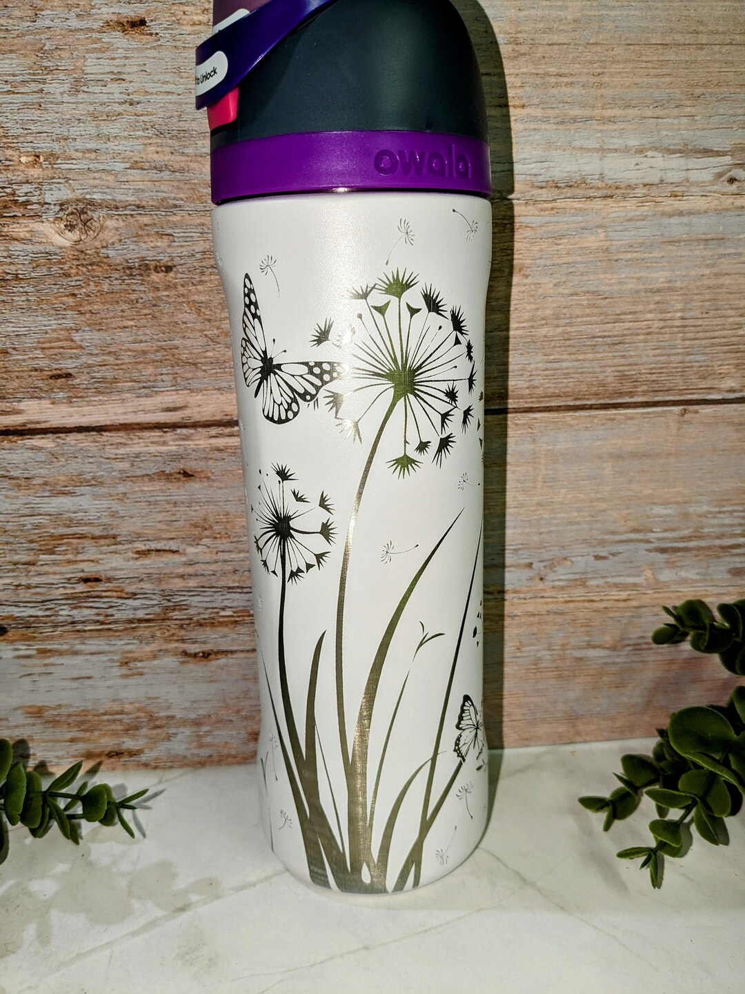 Engraved Owala Free Sip, Dandelion Pattern Owala, Laser Engraved Water ...