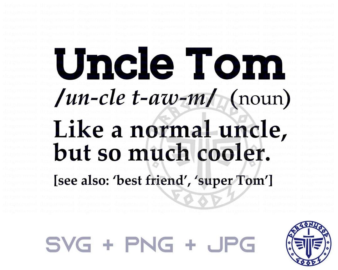 Uncle Tom Definition SVG PNG JPG - Digital Cricut Game Sign, Clipart ...