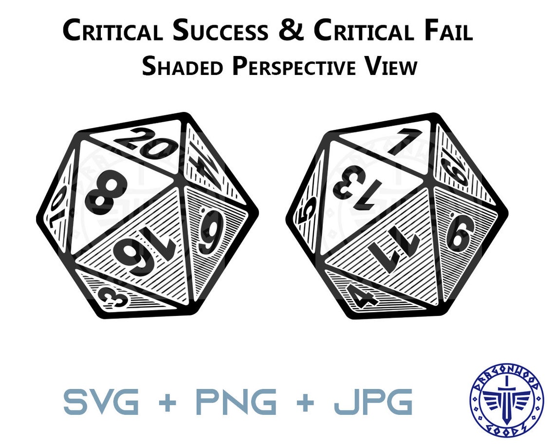 D20 Dice Shaded SVG - 20 Sided Dice - D&D and Pathfinder RPG - Digital ...