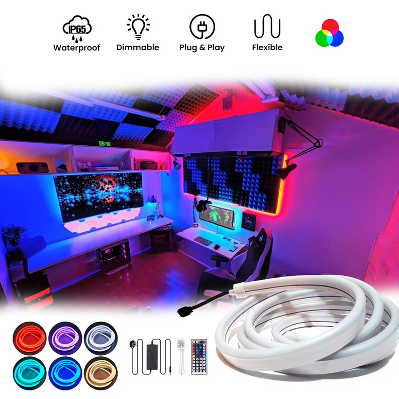 ATOM Led Smart RGB Neon Flex Lights 8*18mm Dc12v Full Kit. Home ...
