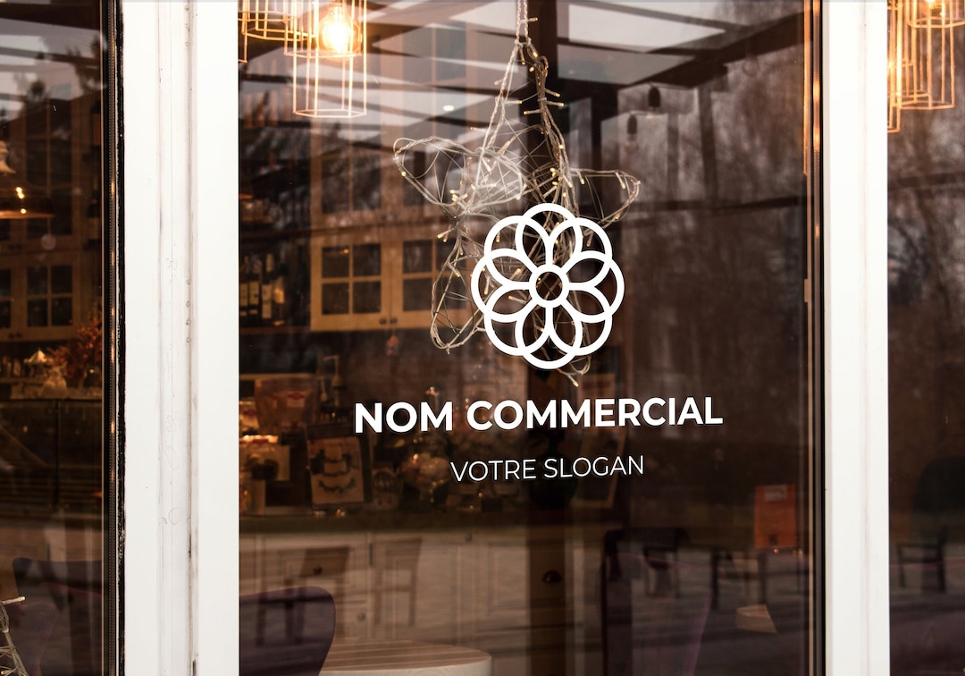 Personalized Rosette Logo Sticker for Shop Window Trade - Etsy