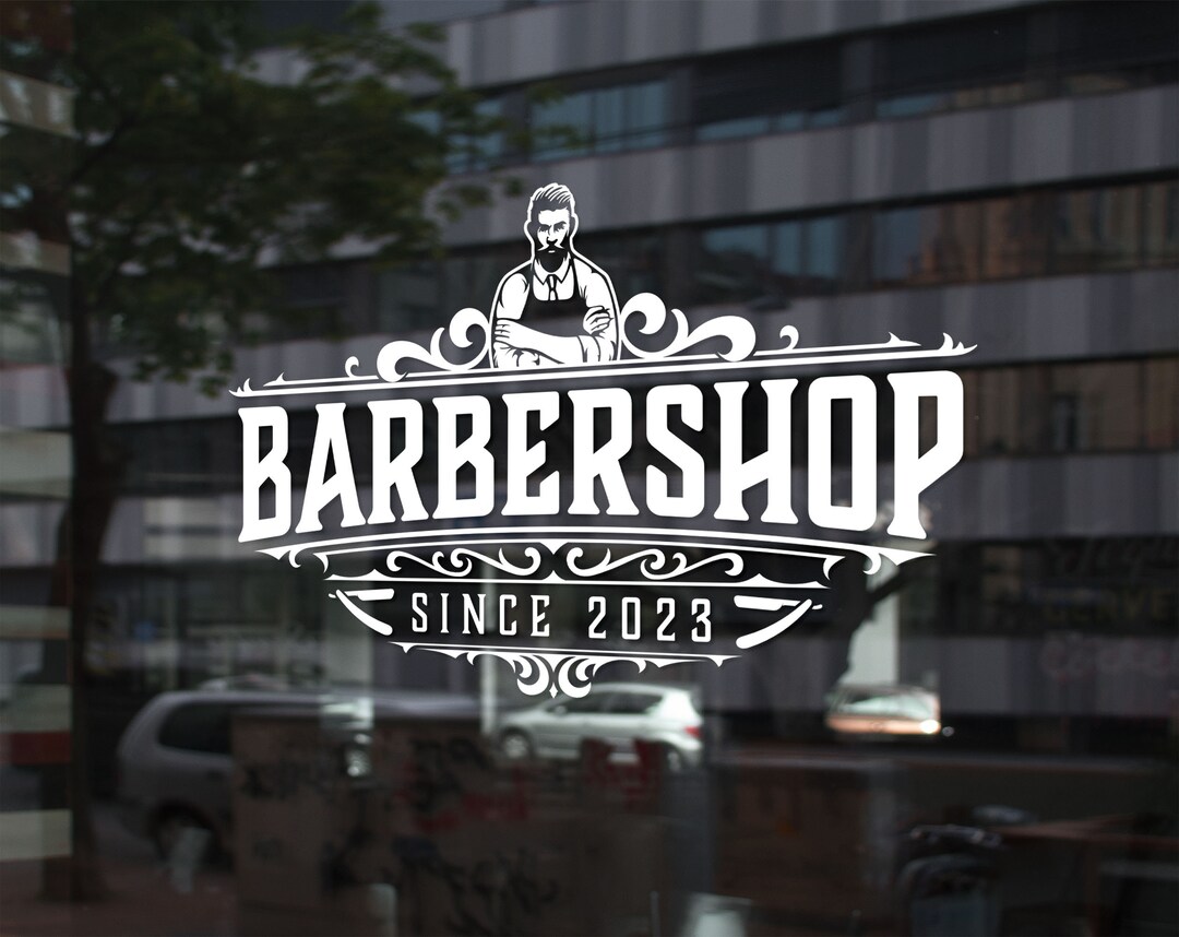 Logo Sticker for Barbershop, Barber Sticker, Sticker, Barbershop Window ...