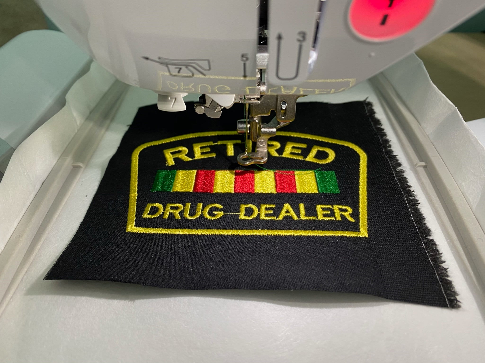 Retired Drug Dealer Embroidery Design / 3 Size Retired Drug Dealer ...