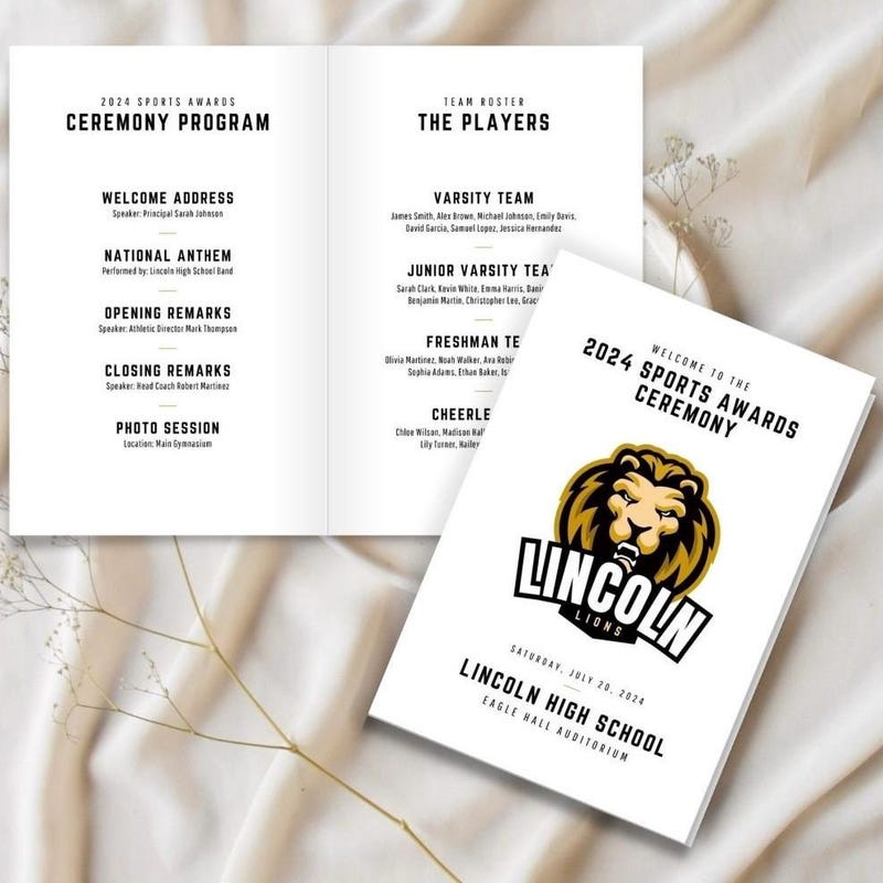 Banquet Program Template - Etsy