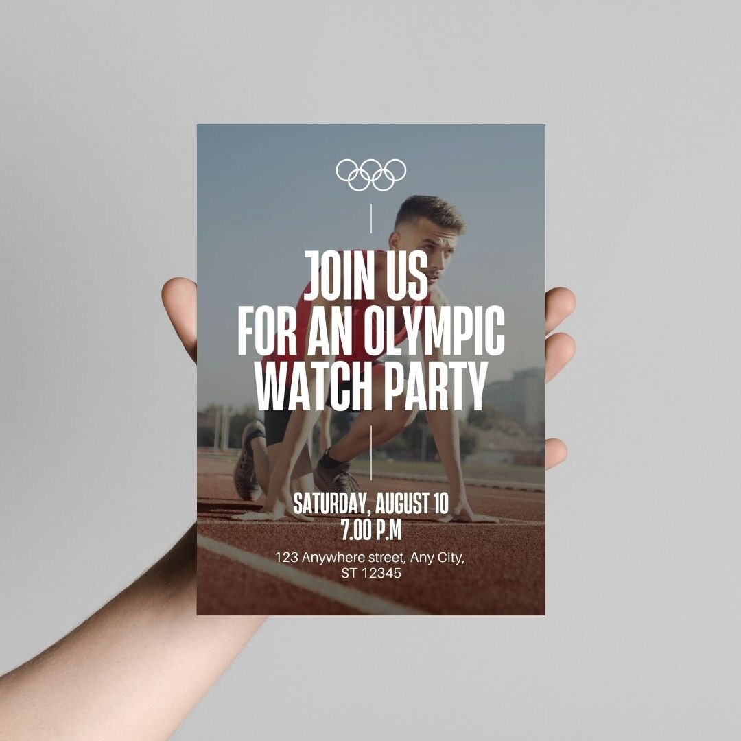 Olympic Viewing Party Invitation, Editable Template With Canva, Digital ...