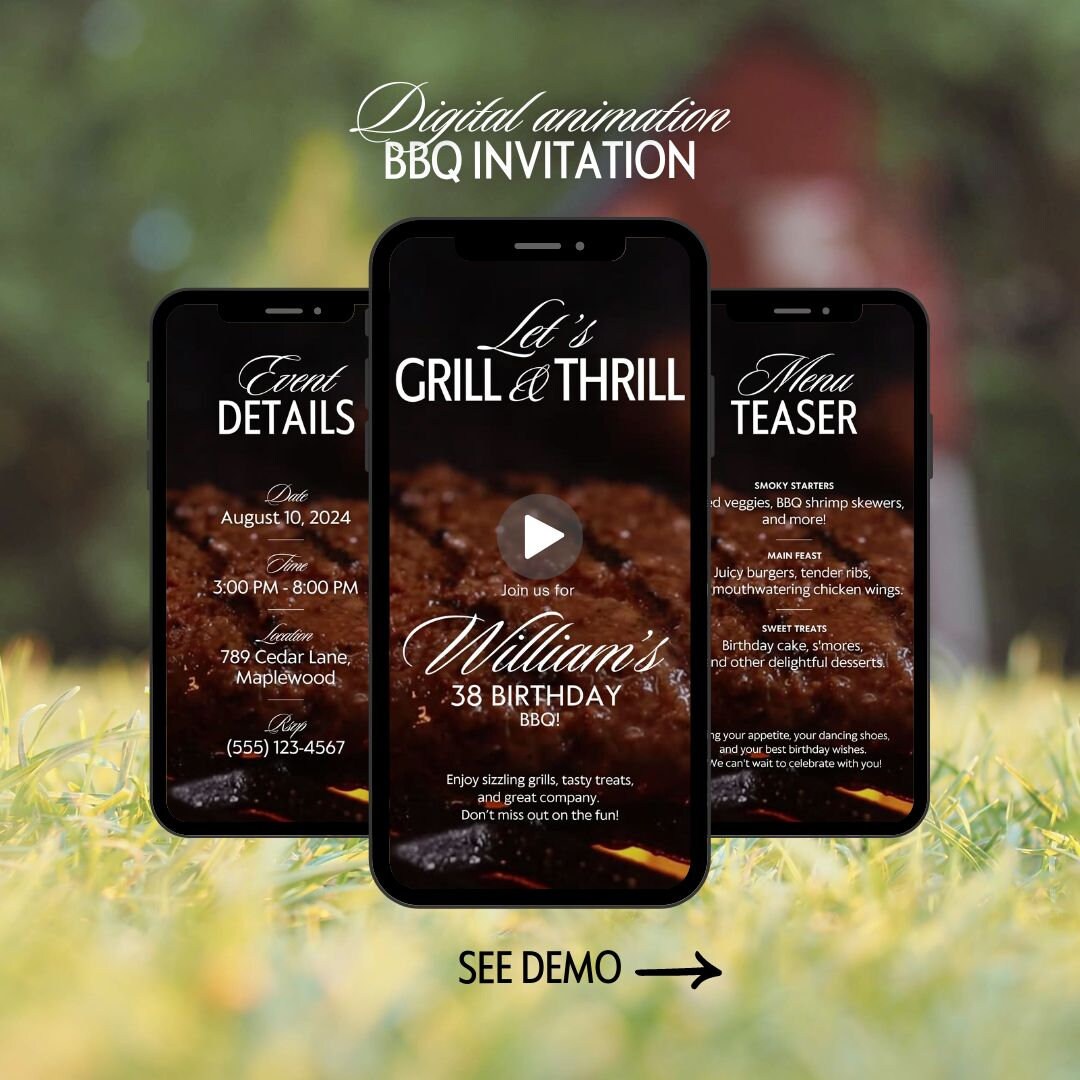 BBQ Birthday Invitation, Template Grill and Thrill Cookout Invite ...