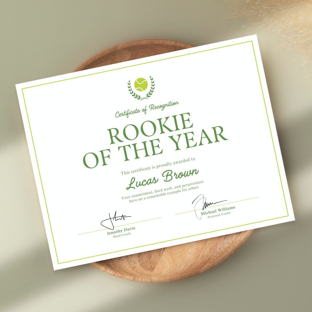 20 Tennis Award Certificate Templates - Editable, Printable Canva ...